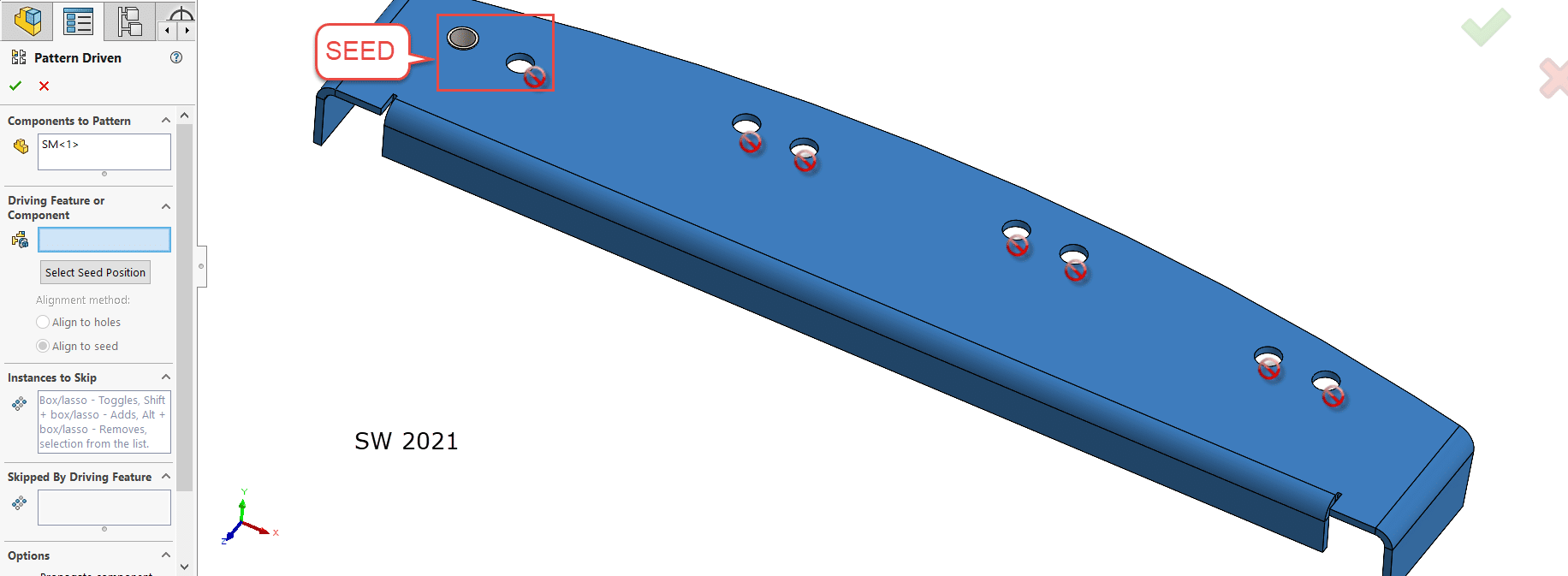 SOLIDWORKS 2022 What’s New – Assemblies: Pattern Driven Component ...