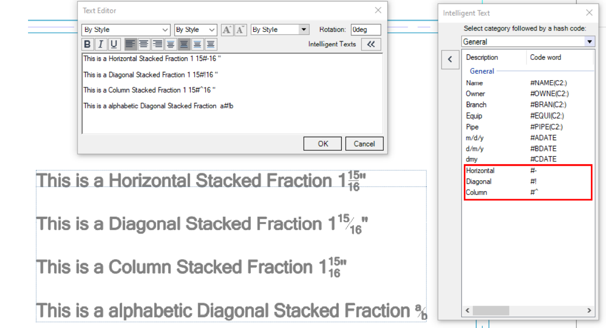 AVEVA E3D DESIGN 3.1 | What’s New – Stacked fractions – CATSOLUTIONS